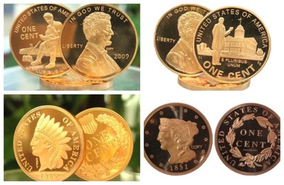 (100x) 1 Oz Ounce 999 Fine Copper Rounds 4 Types Coin/Cent Designs ...