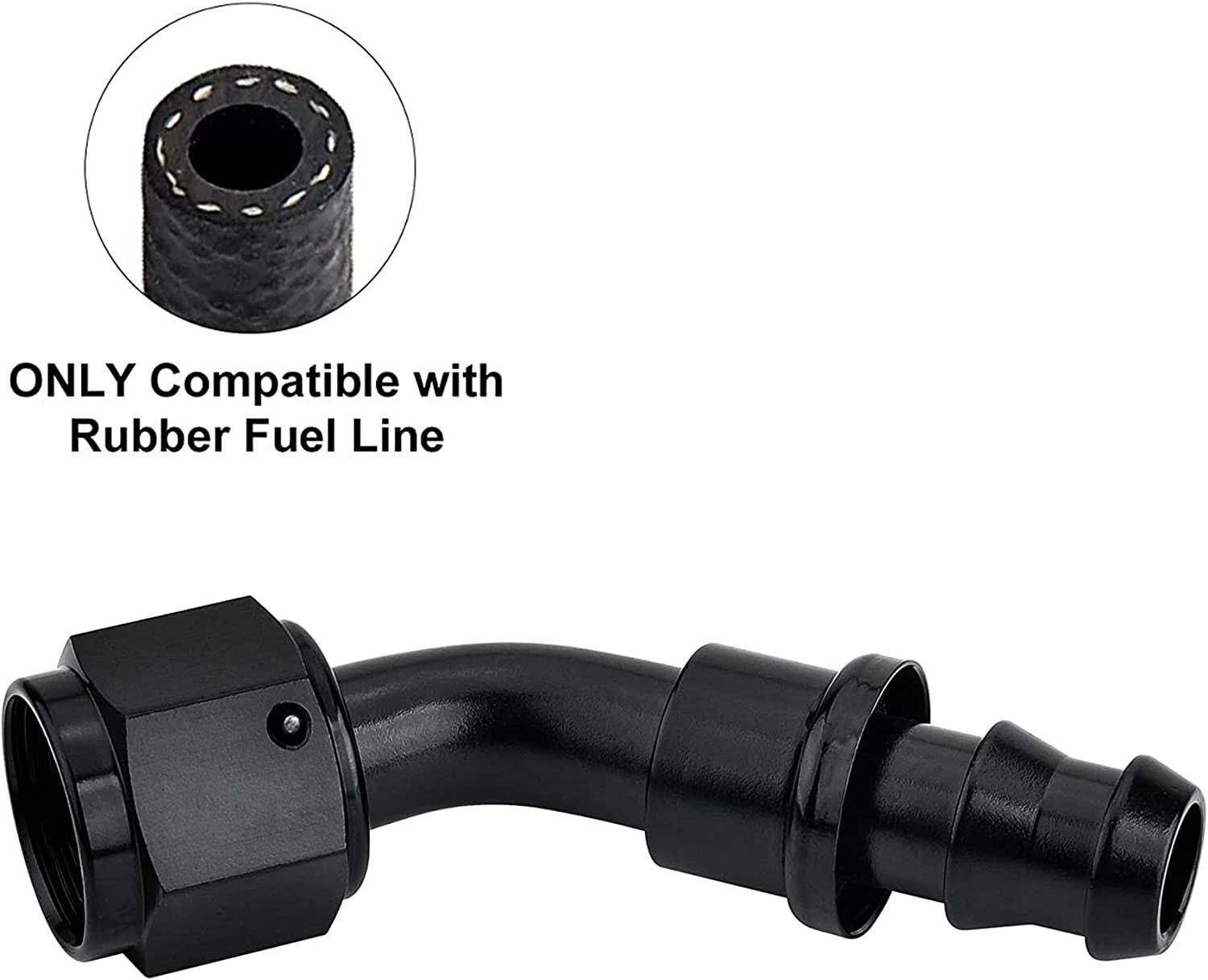 LokoCar Push Lock Hose Fittings 6AN 45 Degree End Fits For Rubber Fuel ...
