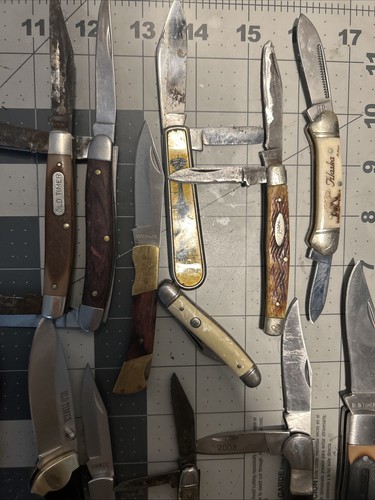 TSA Lot 30 Vintage Knives Old Timer Western Hammette Roper Sabre Col ...