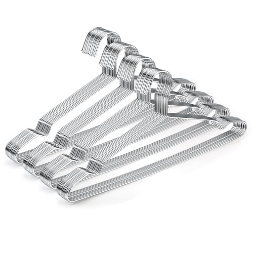 Wire Hangers 40 Pack， Steel Stainless Metal Wire Clothes Hangers，Chrome ...