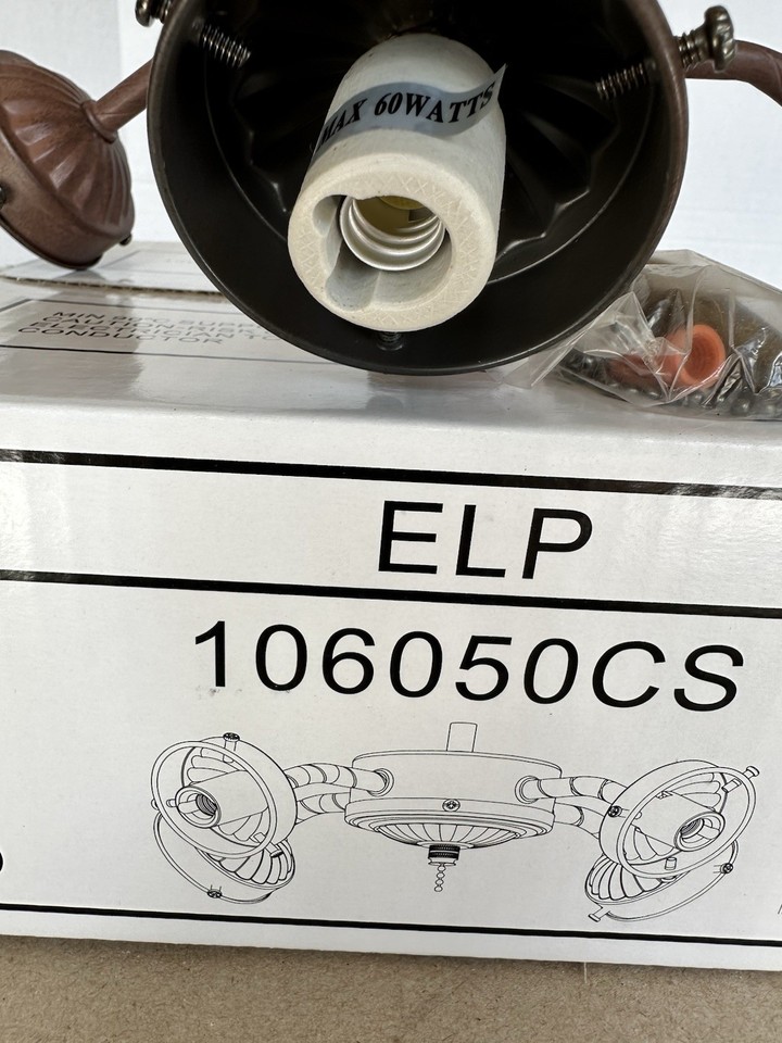 Ceiling Fan Light Kit 4 Light Long Arm Cluster Brown- E12 Candelabra ...