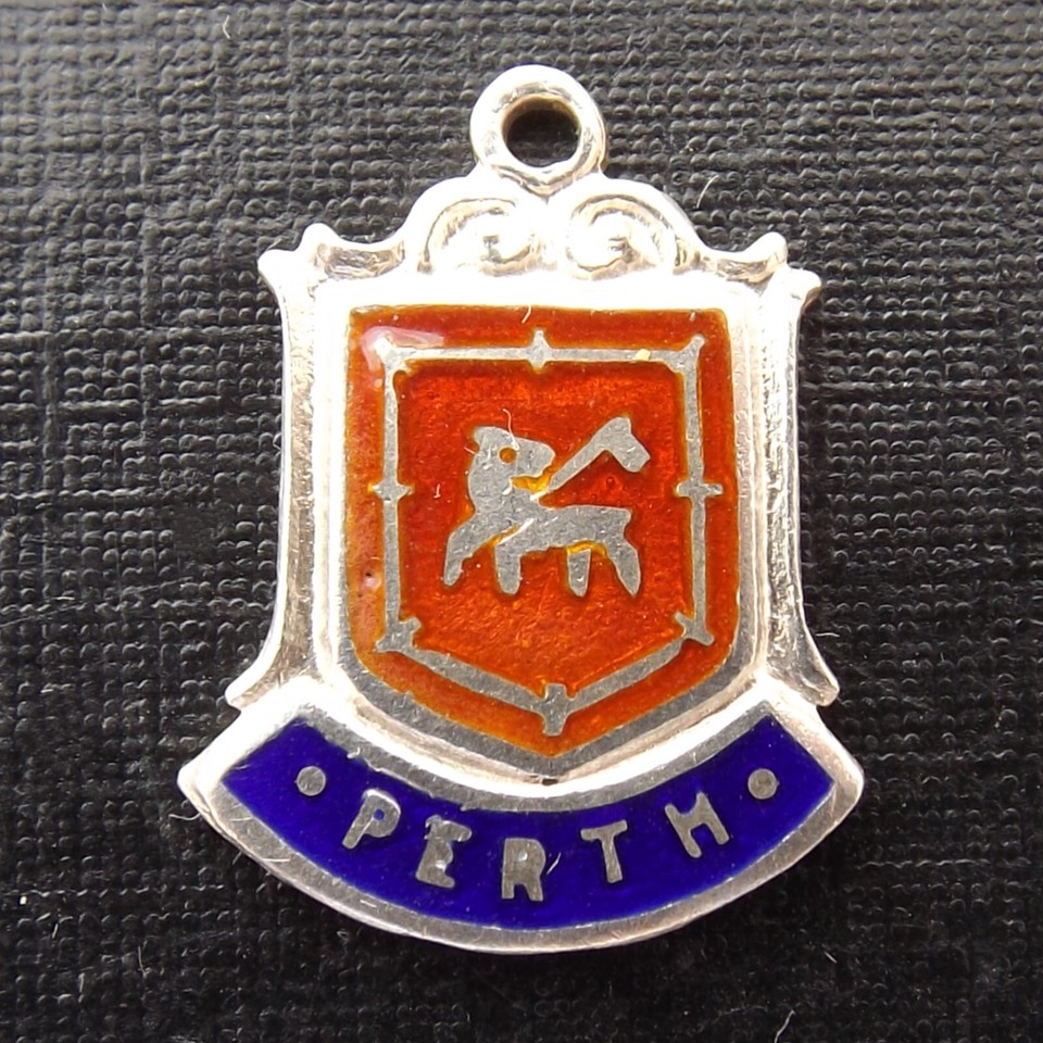 Perth Scotland vintage sterling silver enamel travel place city ...