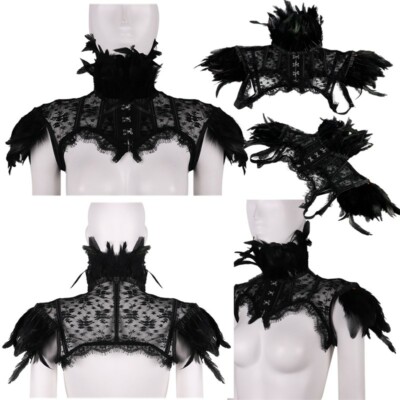 Women Goth Rave Cape Role Play Costume Punk Jacket Shawl Shrug Top ...