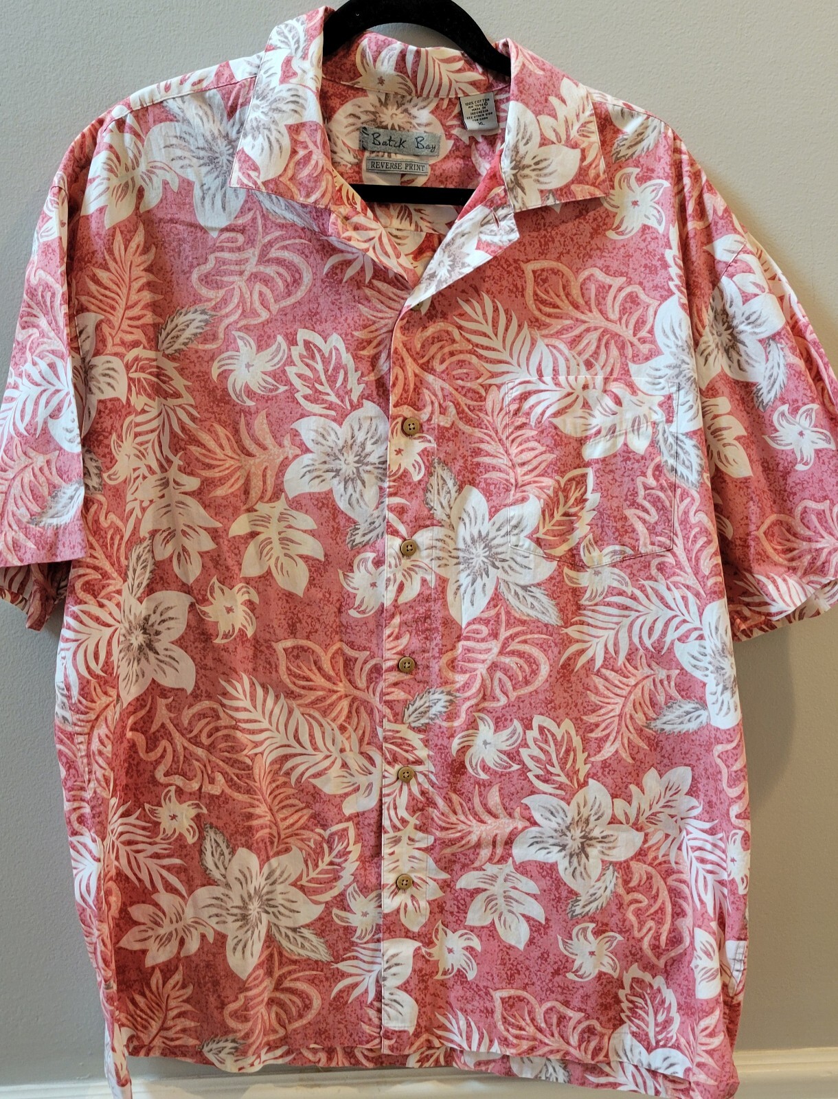 Y2K BATIK BAY reverse print floral hawaiian shirt XL … - Gem