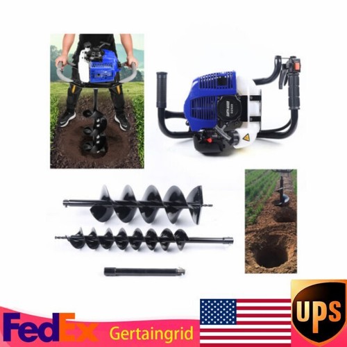 52CC Gas Powered Post Hole Digger 1700W With 4"8" Earth Auger Digging ...