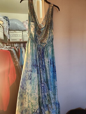 Avenue Bohemian Boho Tie Dye Style Jeweled Rhinestone Sundress SZ 22/24 ...