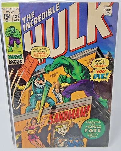 INCREDIBLE HULK #138 1971 Marvel 8.5 Herb Trimpe Cover Art | eBay