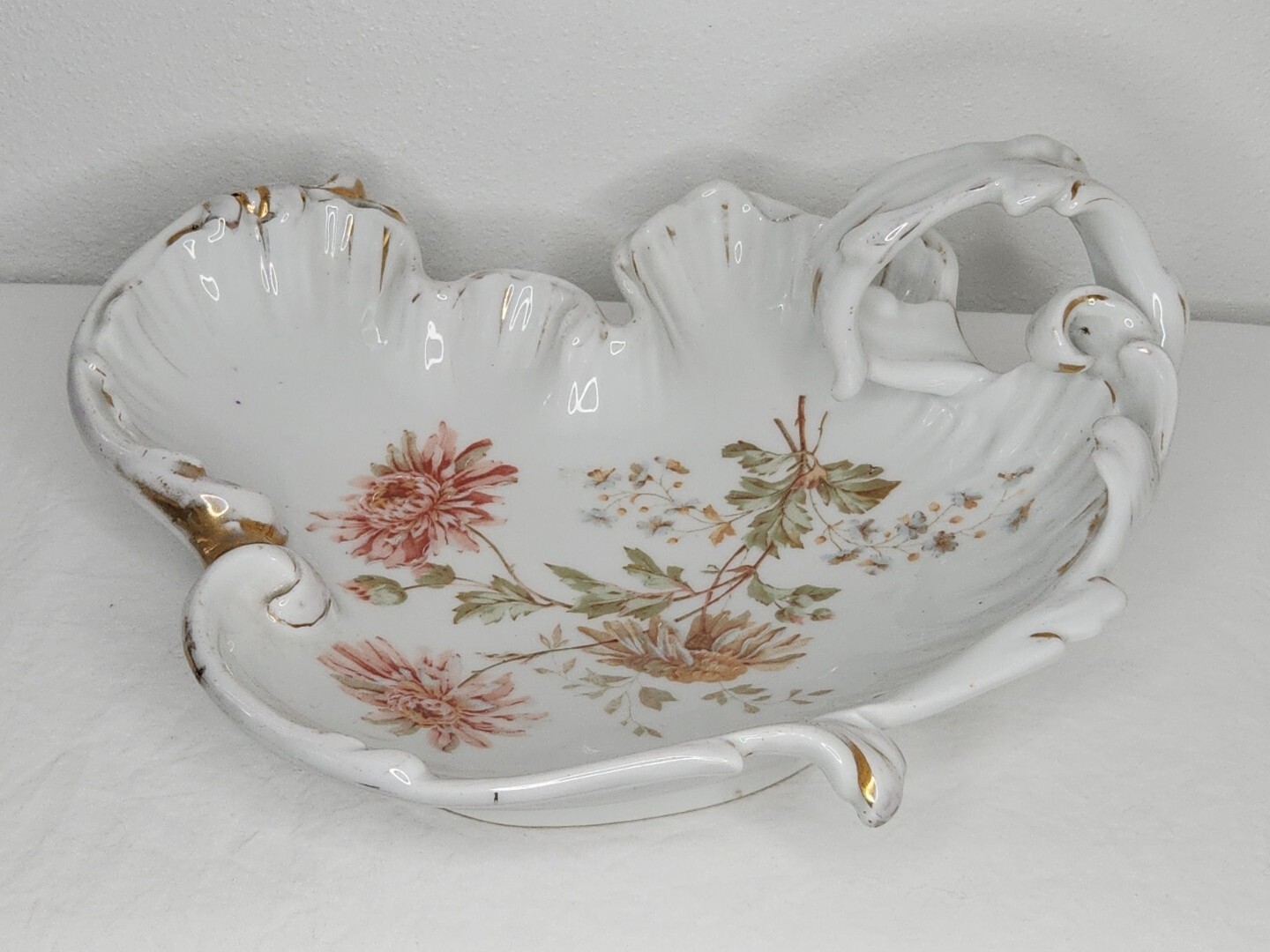 Antique Carl Tielsch CT Germany Porcelain Serving Dish w/ Handle Gold ...