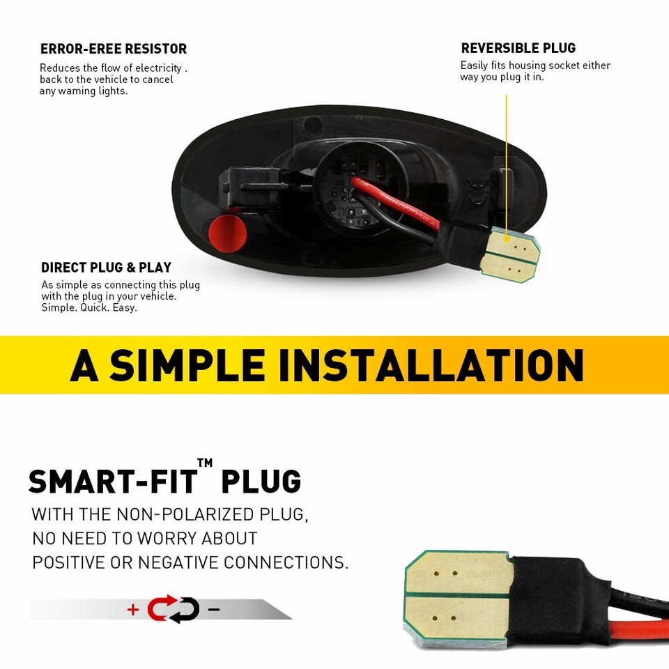 For 2001-14 Chevy Silverado GMC Dually Sierra Smoke Fender Bed LED ...