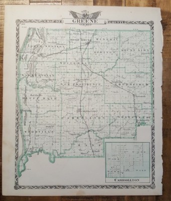 Antique Map - GREEN COUNTY Illinois - Warner & Beers/Union Atlas Co ...