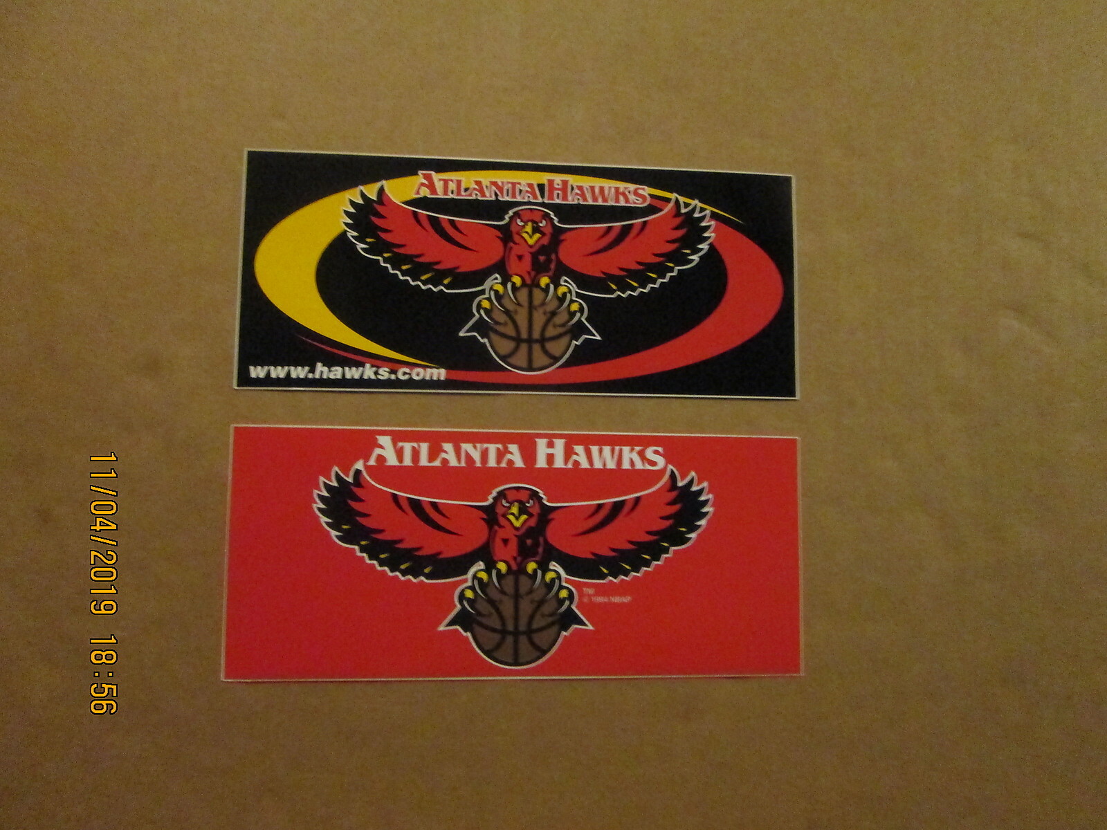 NBA Atlanta Hawks Vintage Lot of 2 Different 1990's Team Logo Bumper ...