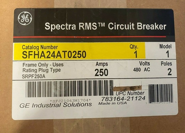 GE SFHA SFHA24AT0250 2 Pole 250 Amp Circuit Breaker for sale online | eBay