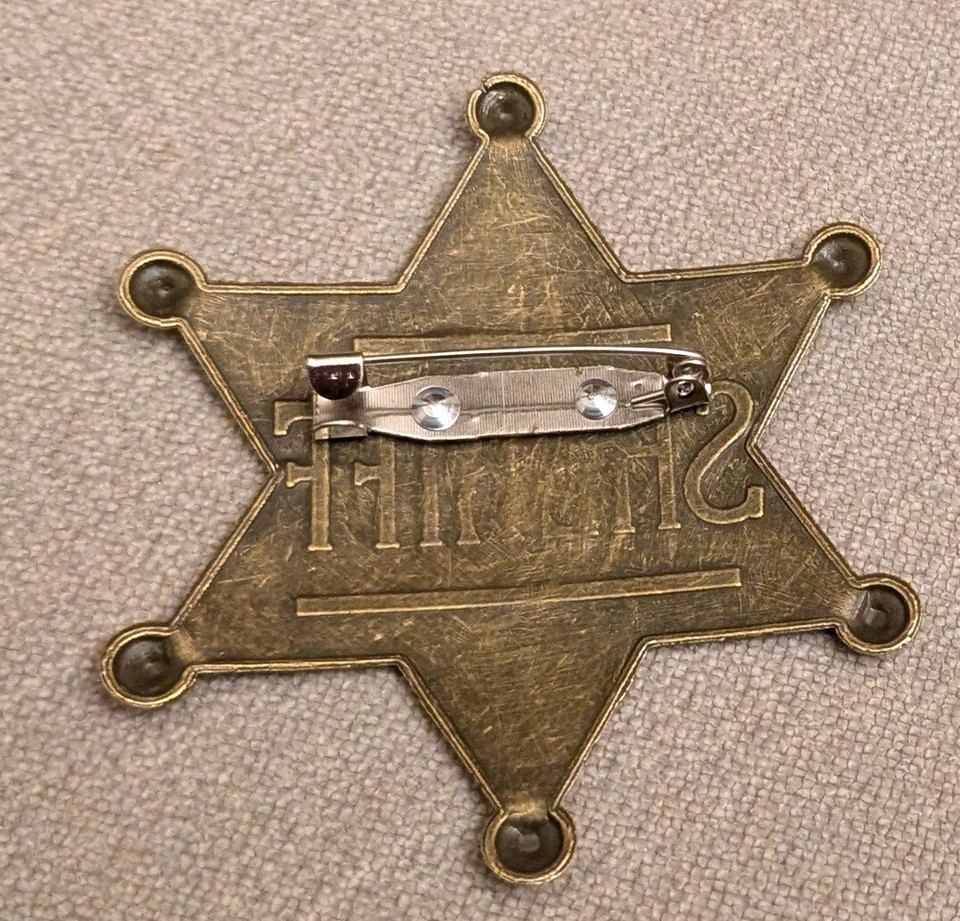 Sheriff Badge Bronze Gold Lustre Cow Boy Western TV Film Movie Man ...