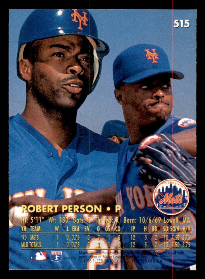 1996 Ultra #515 Robert Person New York Mets | eBay
