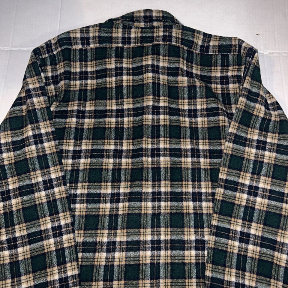 Vintage Pendleton 70s Multicolor Wool Flannel Plaid Board Shirt Large USA | eBay