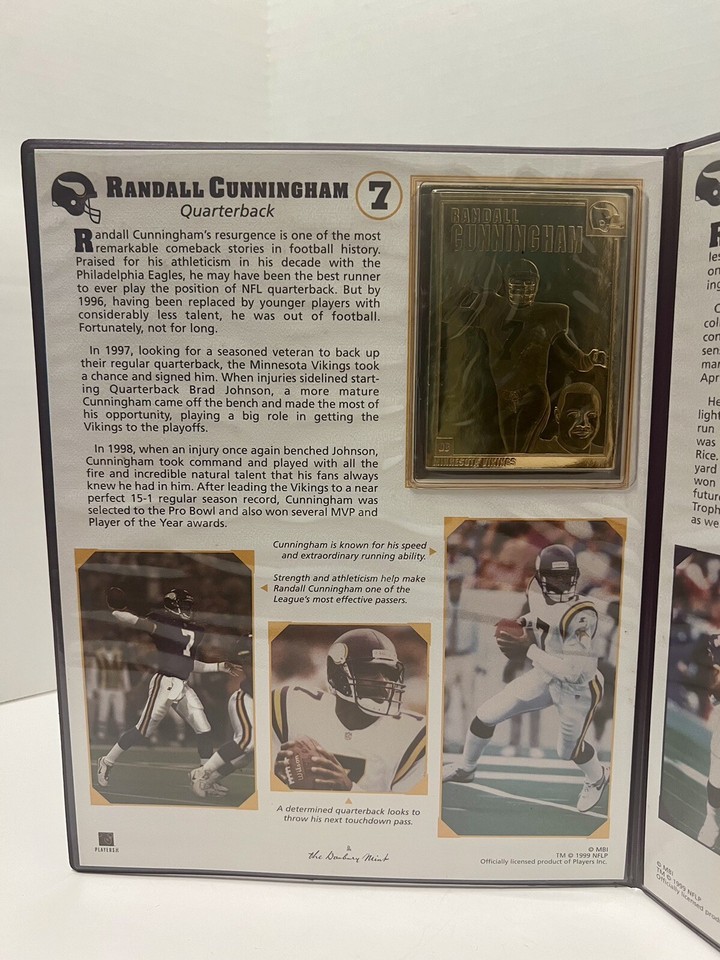 Vikings Randy Moss Randall Cunningham 22kt GOLD RARE Football Cards | eBay