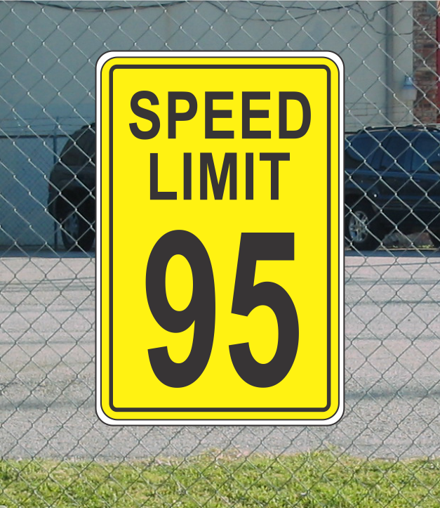 Yellow Speed Limit 95 Metal Sign for Street Road Highway Parking Lot 12 ...