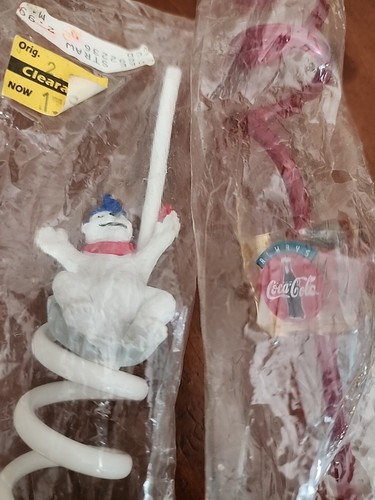 2 Coca-Cola Twisted Straws With Coca-Cola Polar Bear On One, Ice Cube ...