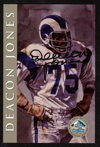 Deacon Jones Autograph Football Card (1998 HOF Series) Los Angeles Rams ...