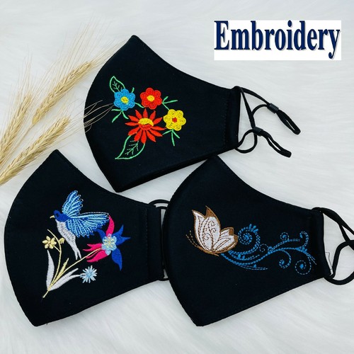 [3 PACK] Face Masks FASHION Polyester/Cotton Triple-Layer Washable - US ...