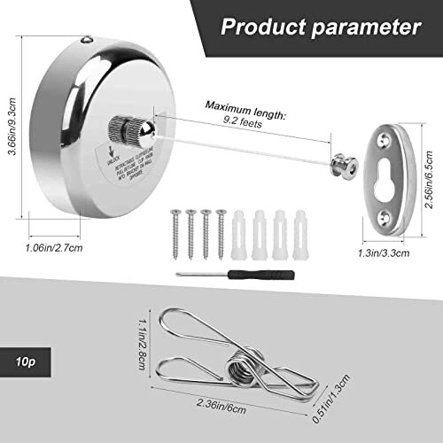Retractable Clothesline Wall Mounted Heavy Duty Extendable Drying ...