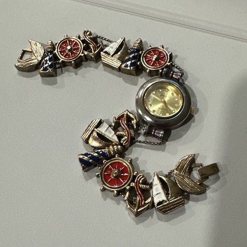 Avon Jennie B. Avon Quartz Watch Ocean sea Nautical metal bead on wire ...