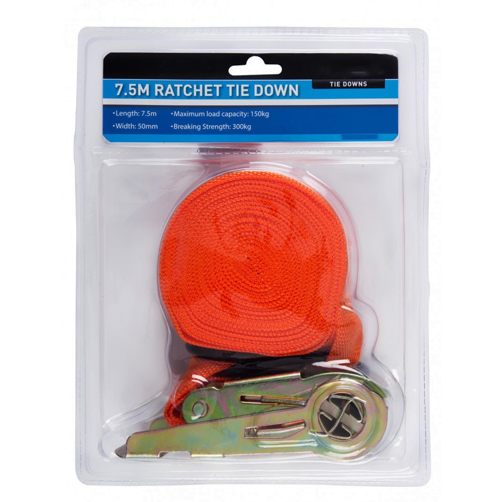 BlueSpot 7.5m Ratchet Tie Down Load Strap Cargo Trailer 50mm x 7.5m ...