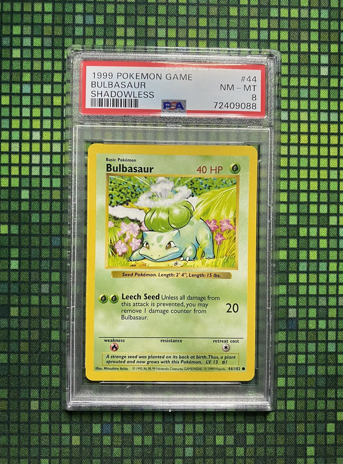 Pokémon TCG Bulbasaur Base Set 44/102 Regular Shadowless Common for ...