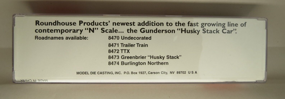 Roundhouse N Scale 8471 HUSKY STACK Well Car - Trailer Train | eBay