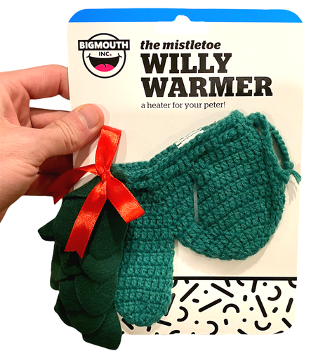 THE CHRISTMAS MISTLETOE Willy Warmer Weener Knitted Crochet Sock - GaG ...