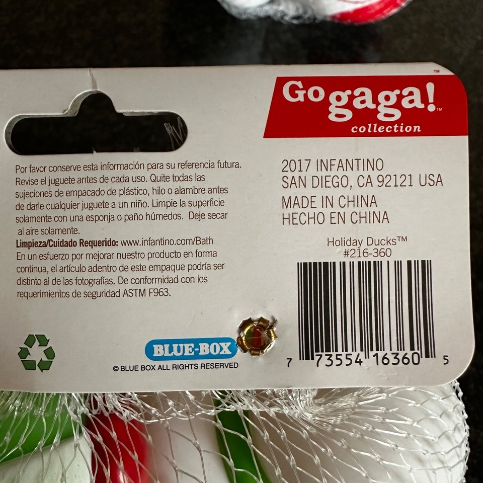 NEW 4pc Infantino Rubber Ducks Christmas Holiday Go Gaga! Bath Toy ...