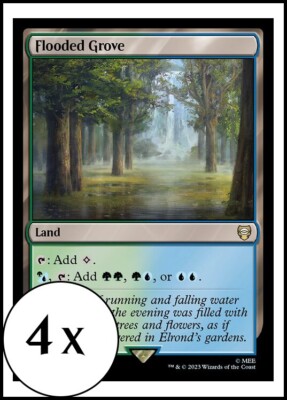 MTG - 4 x Flooded Grove - Playset of 4 - Lord of the Rings Commander | eBay