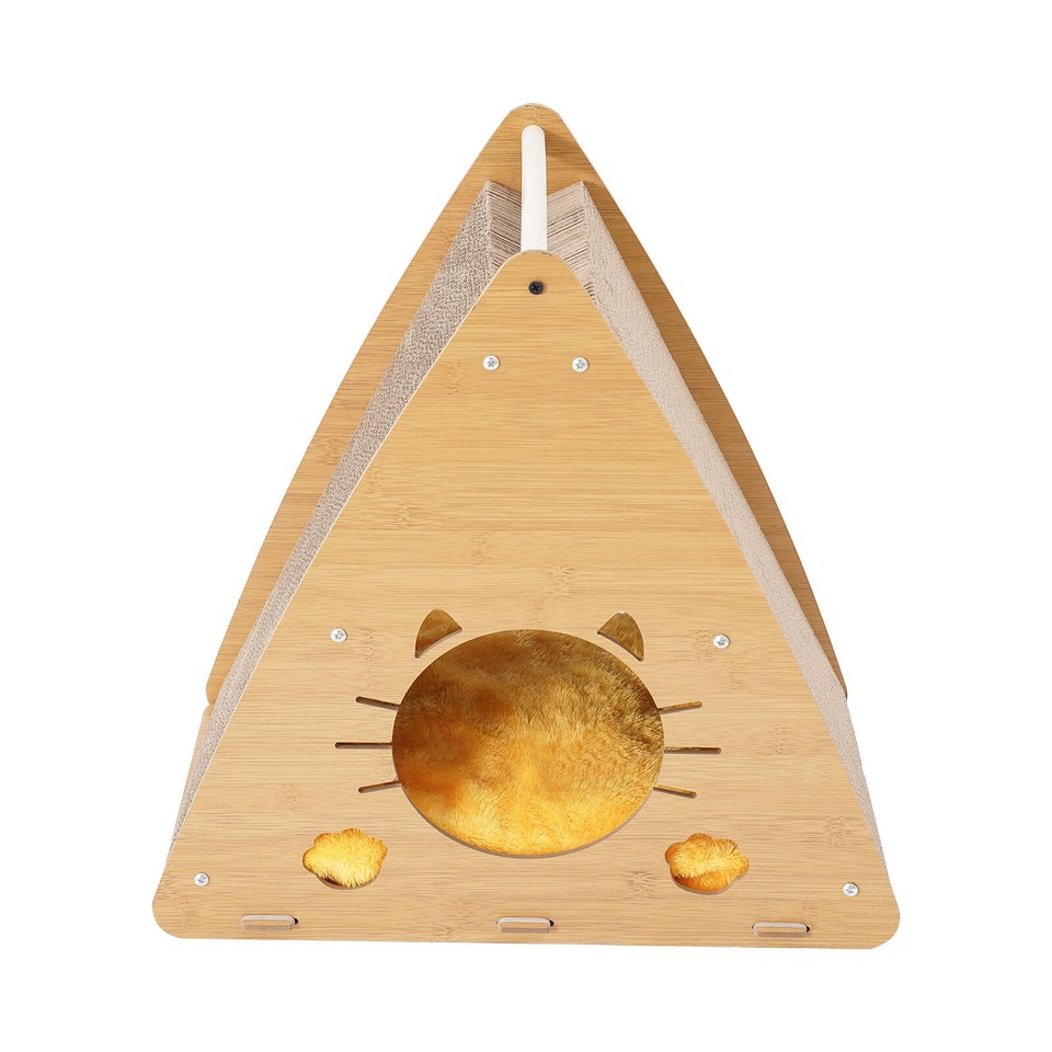 Cat Scratcher Lounge Corrugated Cardboard Triangle Cat Scratcher House ...