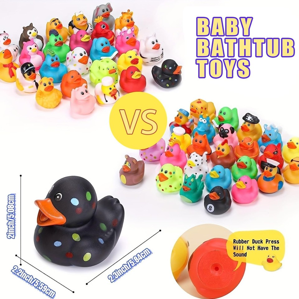 30 Pcs Rubber Ducks, Random Assortment Ducks Bulk, Mini Rubber Duckies ...