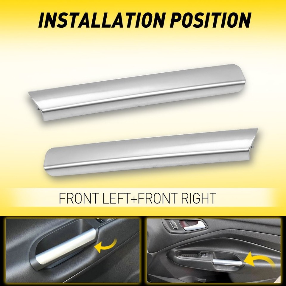 Left Right Side Door Handle Grab Trim Molding Chrome For Ford Escape 13 ...