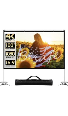 MOOKA Projector Screen with Stand-100 inch, Portable Indoor Outdoor | eBay