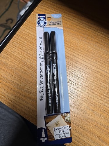 Calligraphy Markers Pens Pack Of Chisel Tip Black NEW Art Skills Craft ...