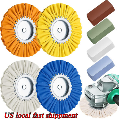 8 Pcs 8 Airway Buffing Wheel Aluminum Wheel Polishing Kit In Diameter 5 ...