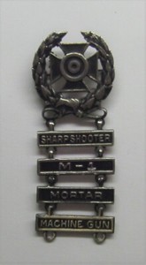 U.S. Army Basic Qualification Expert Badge 4 Bars SS M-1 MORTAR MACHINE ...