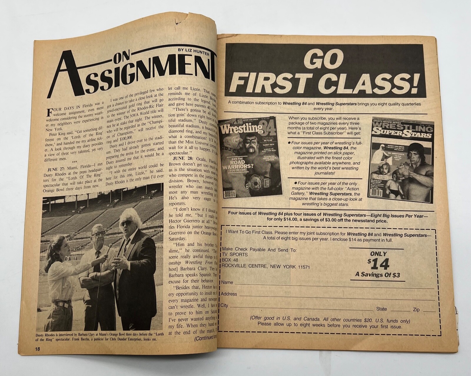 Sgt Slaughter Nov 1984 Pro Wrestling Illustrated PWI Magazine Rick ...