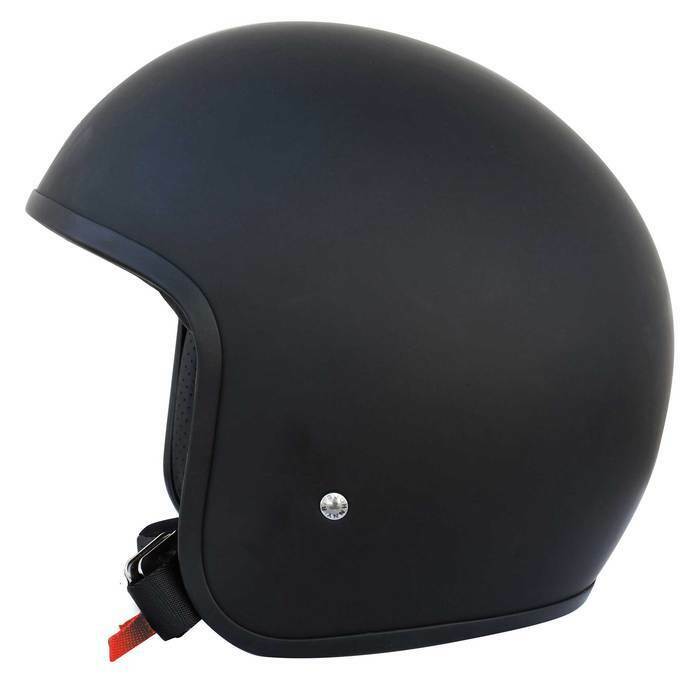 JOHNNY REB BURKE OPEN FACE LOW PROFILE MOTORCYCLE HELMET MATT BLACK ...