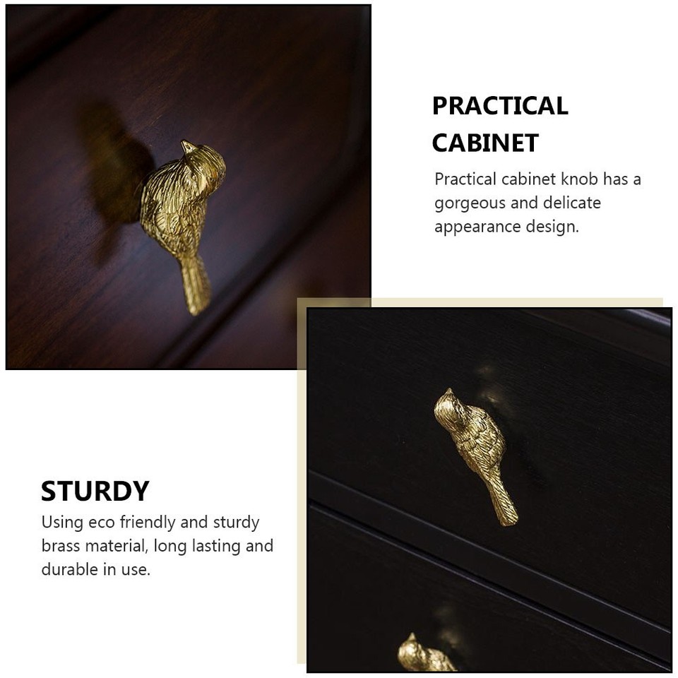 1PC Pure Copper Bird Furniture Handle Delicate Small Bird Pull Handle ...