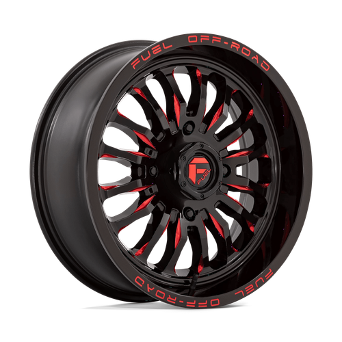 18x7 Fuel UTV D822 Arc UTV Gloss Black Milled Red Wheel 4x137 (13mm ...