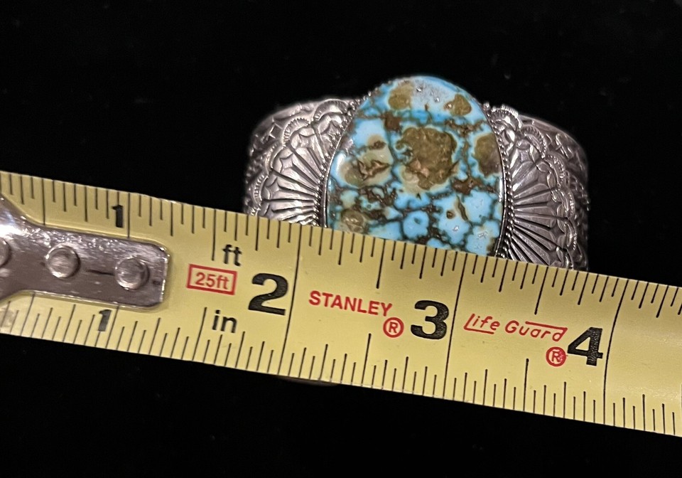 Navajo Sunshine Reeves High Grade Kingman Turquoise Cuff Sterling ...