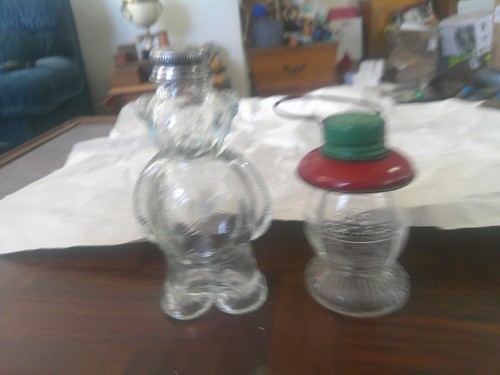 TWO VINTAGE GLASS CANDY CONTAINERS | eBay
