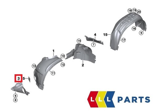 NEW GENUINE BMW X5 F15 FRONT WHEELARCH WHEEL SPOILER LEFT N/S ...