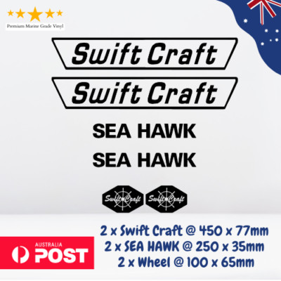 Swift Craft Sea Hawk Set, Fishing Boat Sticker Decal Marine Set of 6 ...
