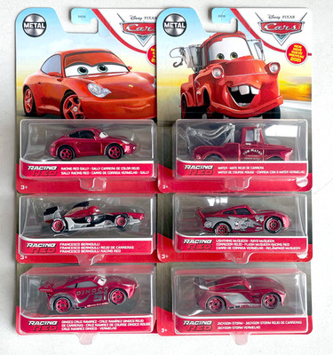 Disney Pixar Cars RACING RED SERIES SET 6 MATER SALLY JACKSON LMQ ...