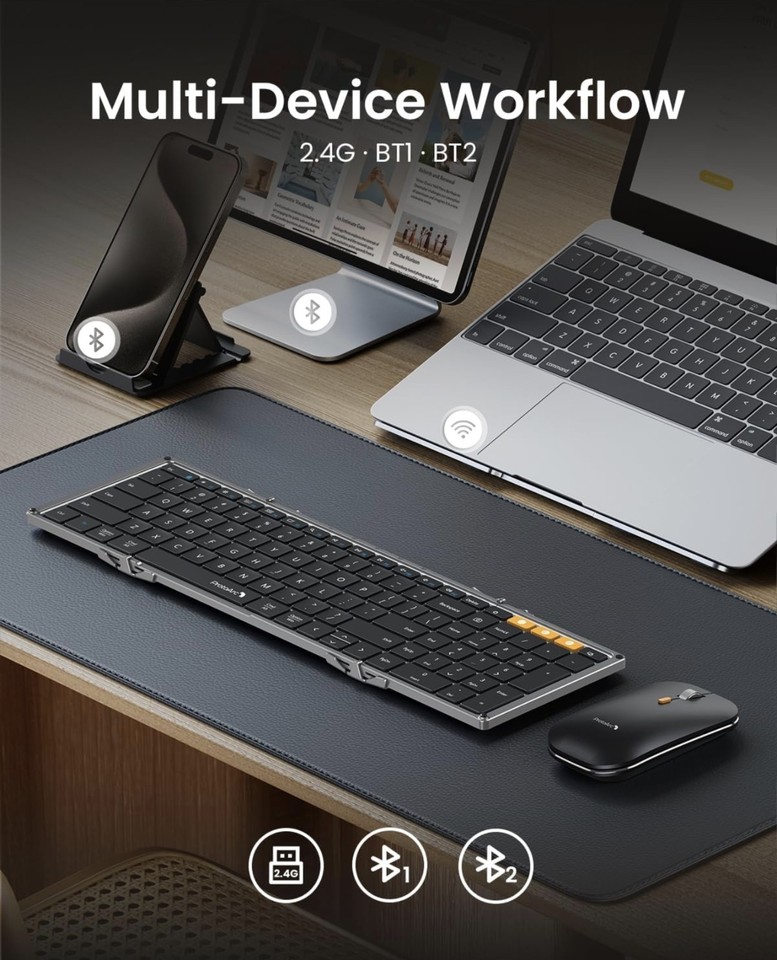 ProtoArc Foldable Full-Size Wireless Keyboard and Mouse Combo XKM01 | eBay