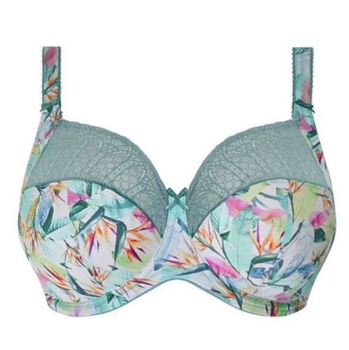 Elomi Mariella Bra Size 40DD Green Tropics Underwired Full Cup Side ...
